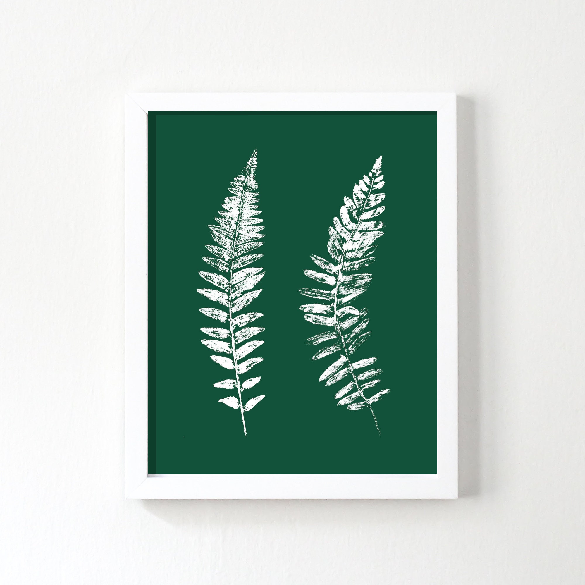 Fern Leaf, Printable Art, Botanical Print, Greige, Gray, White, Digital ...