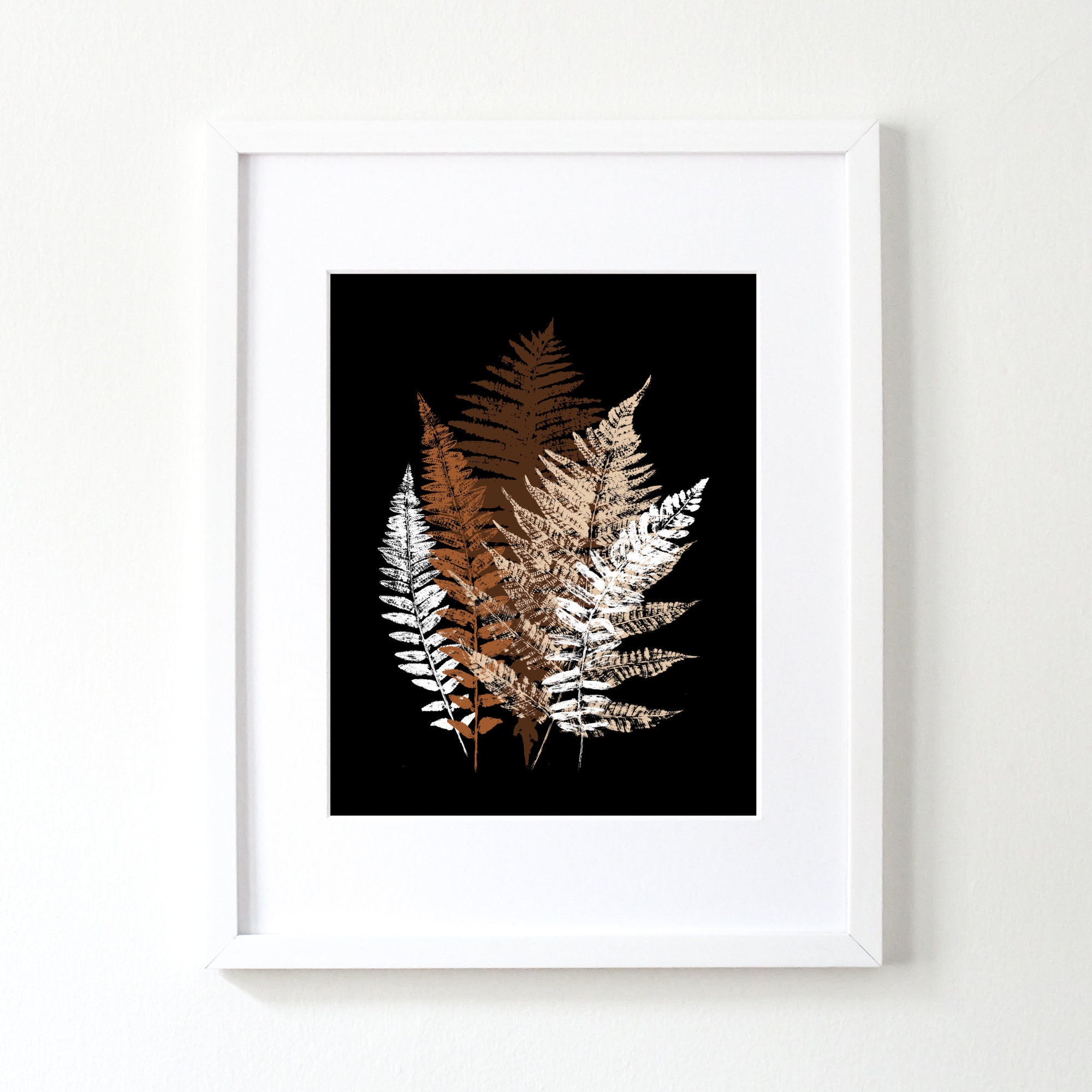 Printable Art, Fern Leaf, Modern, Wall Art, Botanical Print, Black ...
