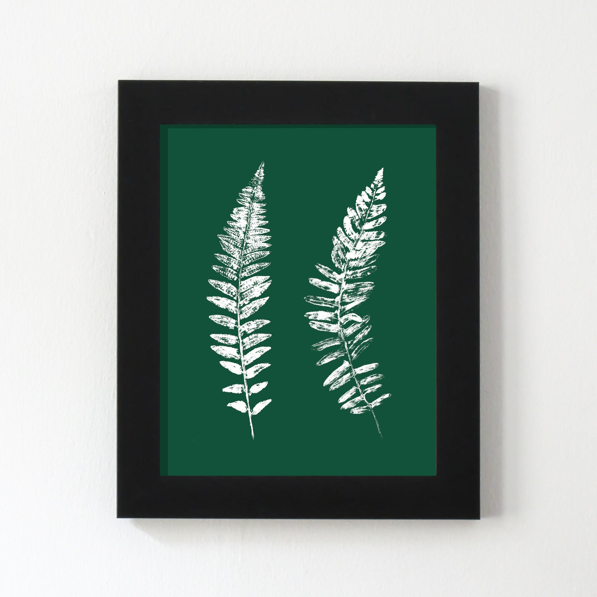 Fern Leaf, Printable Art, Botanical Print, Greige, Gray, White, Digital ...