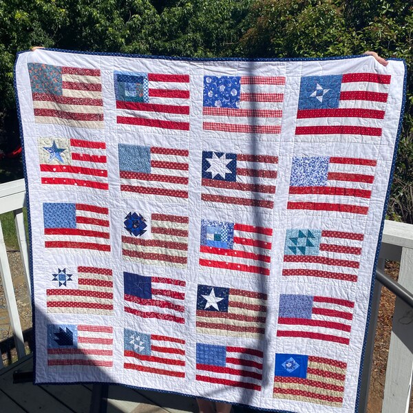 American Flag Quilt - Etsy