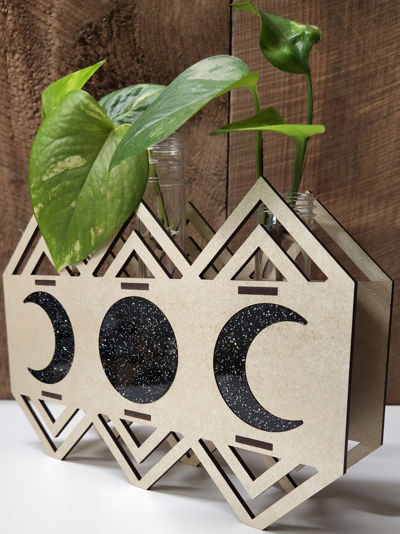Laser Cut Moon Phase 3 Tube Plant Propagation Station Bud - Etsy