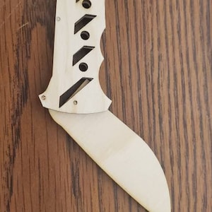 Laser Cut Folding Pocket Knife DIY Kit - Wooden Knife Kit - File Only ...