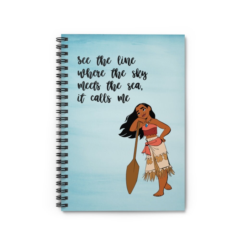 Moana Wayfinder Journal, Disney Sea How Far I'll Go Quote Spiral ...