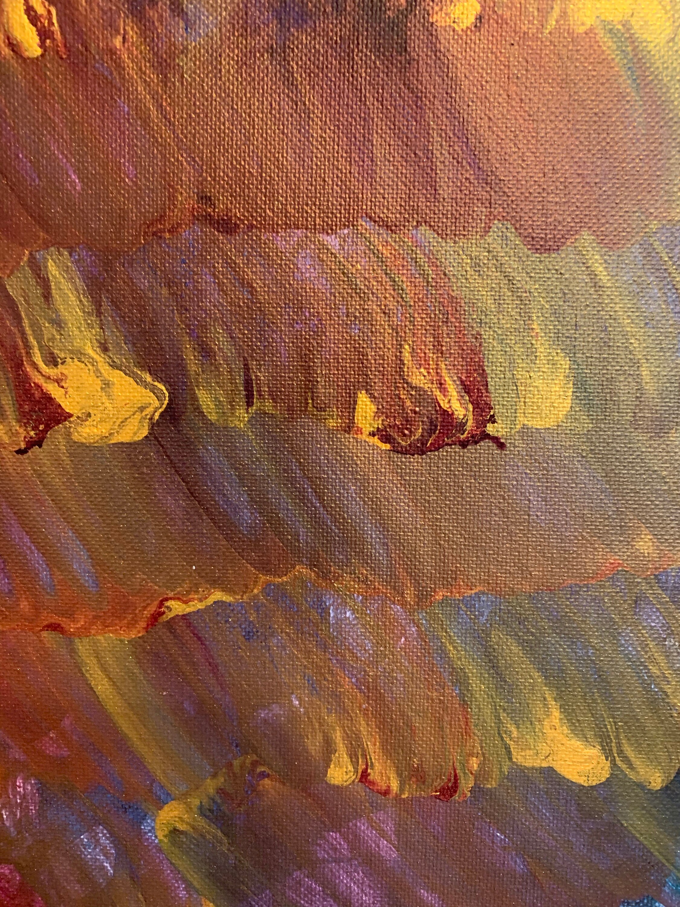 Tonal Waves, Jewel Tones, 12x12, Contemporary Art, Alcohol Ink Painting ...