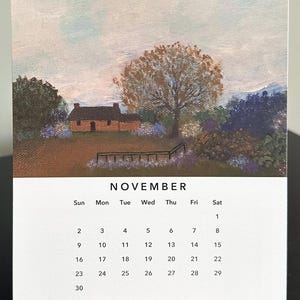 2025 Cottage Calendar, 12 Art Prints, Wood Easel, Monthly, Cottages - Etsy