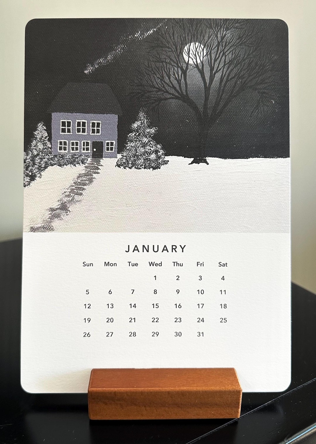 2025 Cottage Calendar, 12 Art Prints, Wood Easel, Monthly, Cottages - Etsy