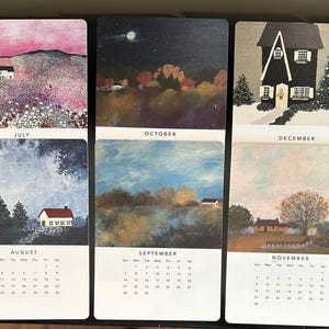 2025 Cottage Calendar, 12 Art Prints, Wood Easel, Monthly, Cottages - Etsy