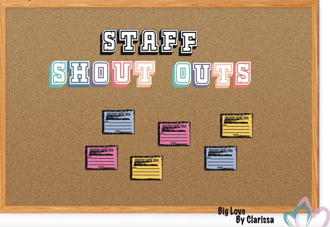 Staff Shout Out Wall Letters Digital Download - Etsy
