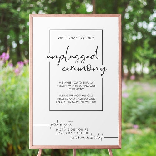 Unplugged Ceremony Instant Download 24x36 Printable // - Etsy