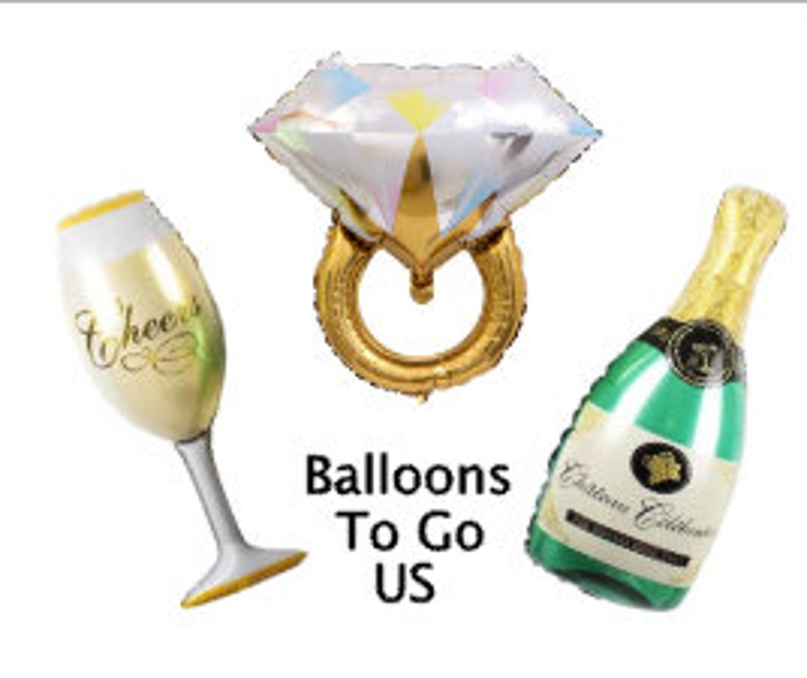24" Gold Ring Balloon, I Said Yes Photo Prop, Gold Ring, Ring Balloon ...