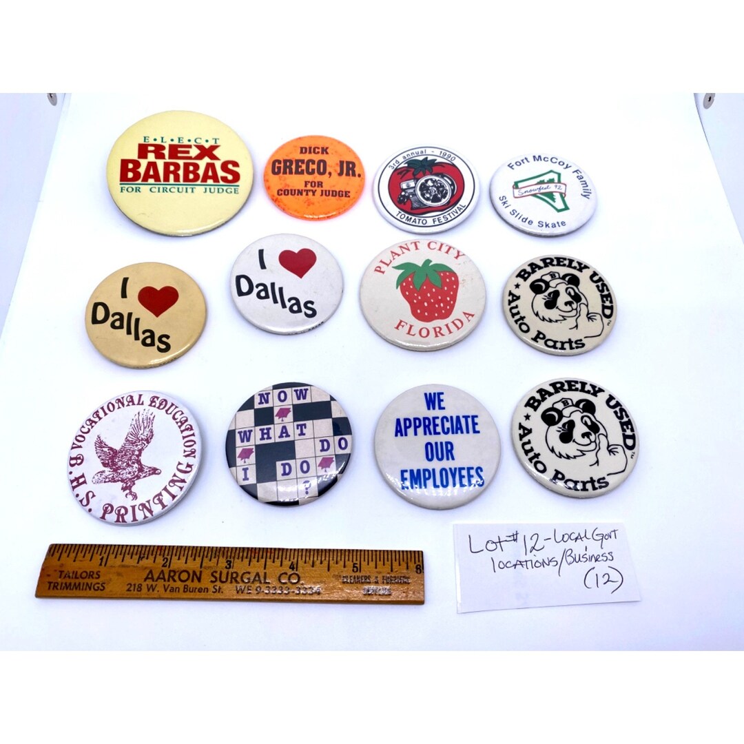 Pin-back Buttons Misc Locations Cities Government Businesses Dallas ...