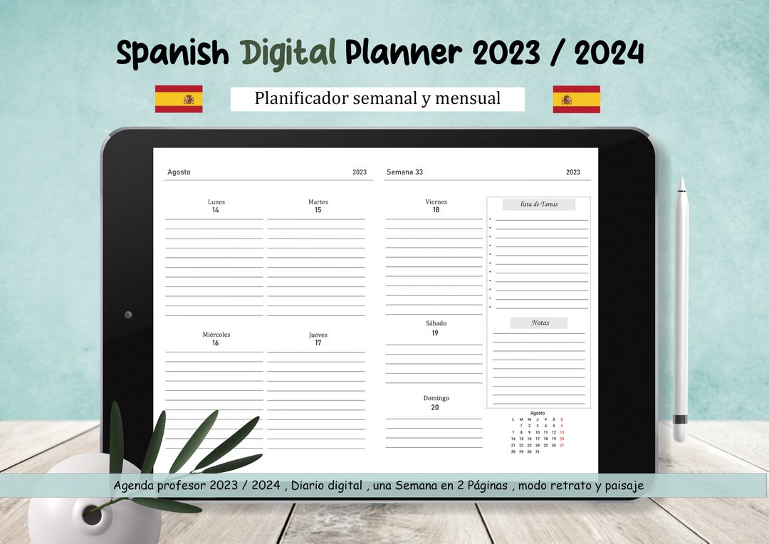 Spanish Digital Planner 2023 2024 , iPad Planner , Notability Planner ...