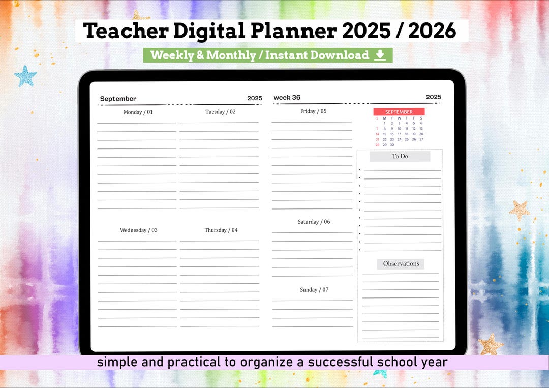 Teacher Digital Planner 2025 2026 Dated, Goodnotes Planner, Lesson ...