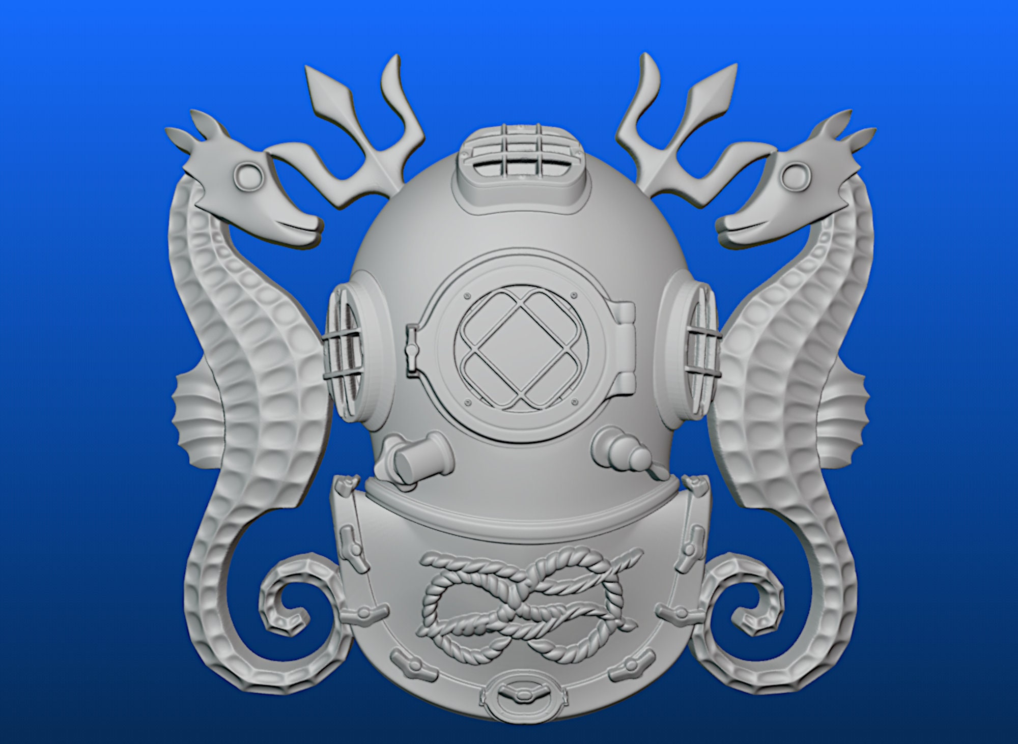 3D STL Model US Navy Master Diver Logo for CNC Routers & 3D | Etsy ...