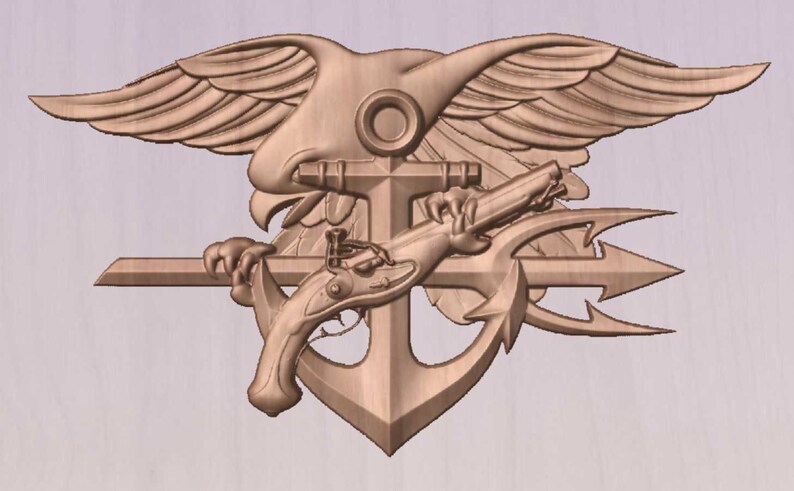 3D STL Model US Navy Seal Trident for CNC Routers & 3D - Etsy