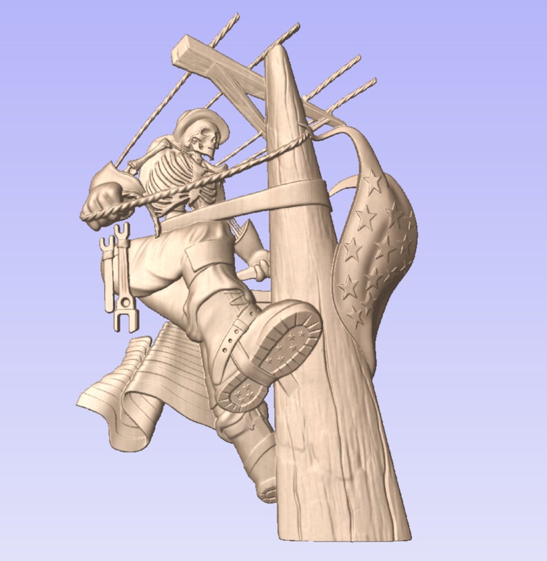 3d Stl Model Lineman Skull For Cnc Routers And 3d Printers Etsy Israel