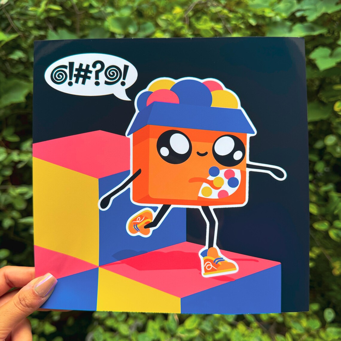 Qbert Inspired Art Print - 8x8 Inches - Hand-signed - Etsy