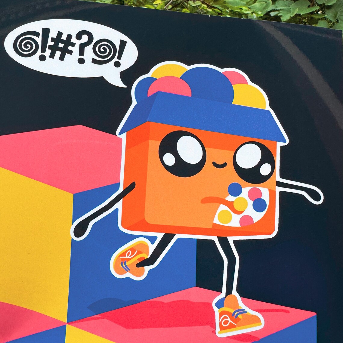 Qbert Inspired Art Print - 8x8 Inches - Hand-signed - Etsy