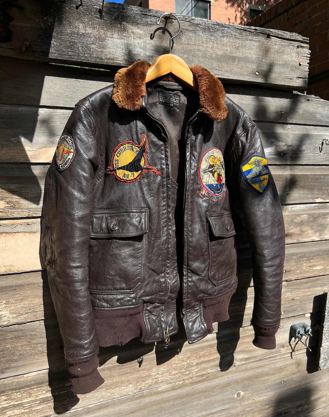 RARE 1962 Vietnam Era G-1 Leather Flight Jacket Original Patches Size ...
