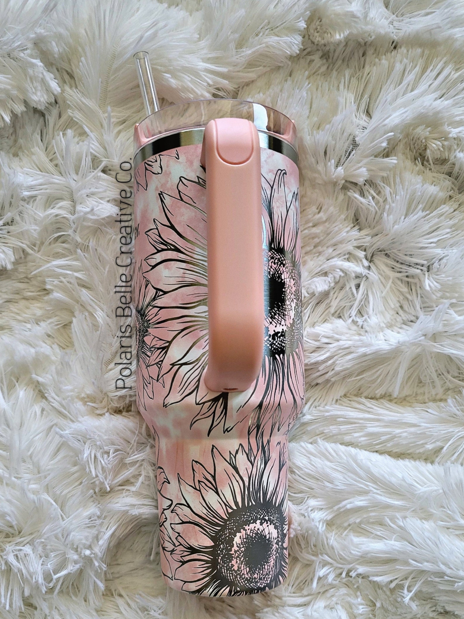 Sunflower Engraved Tumbler (40oz/30oz) - Custom Laser Engraved Stanley ...