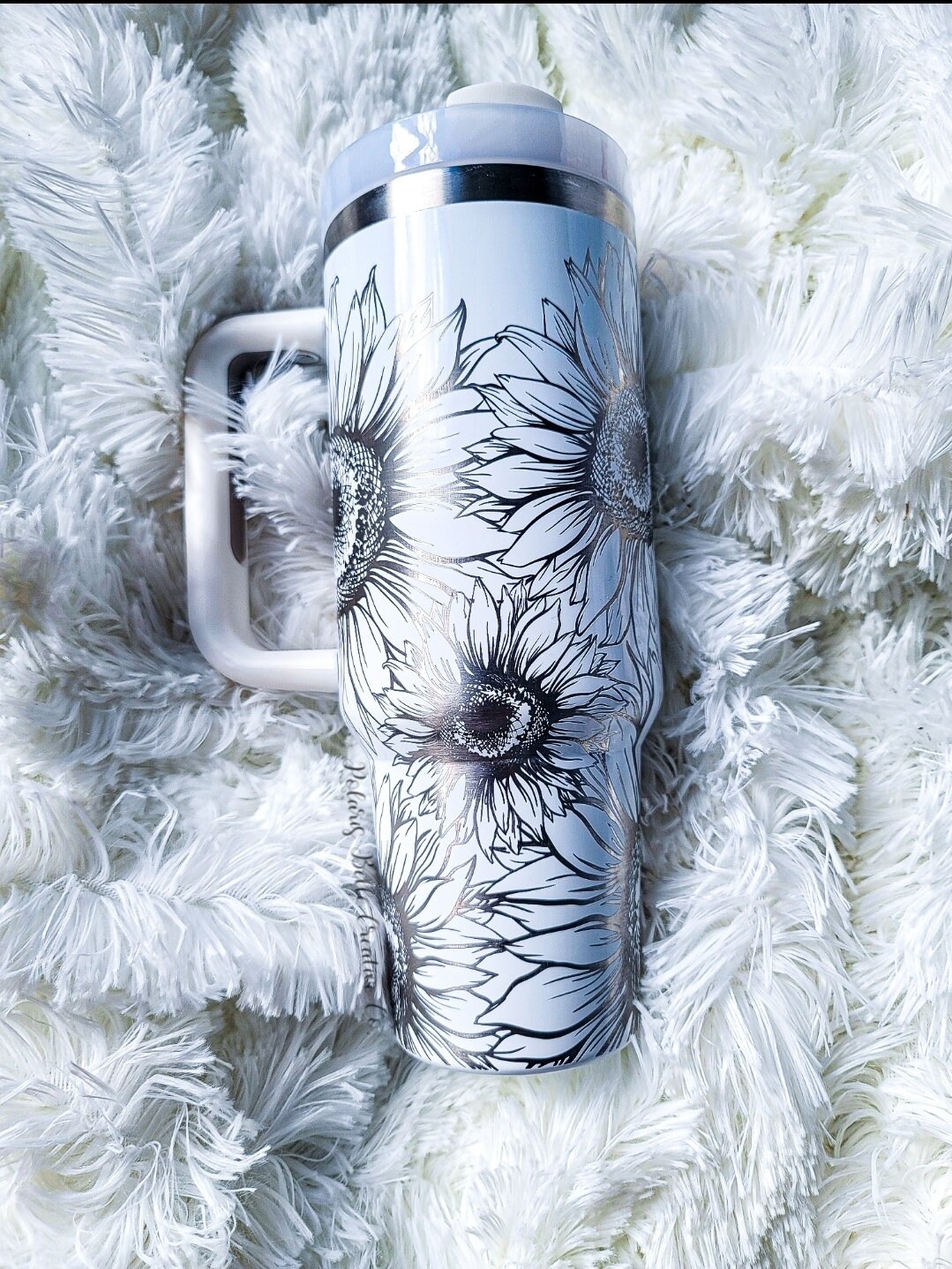 Sunflower Engraved Tumbler (40oz/30oz) - Custom Laser Engraved Stanley ...