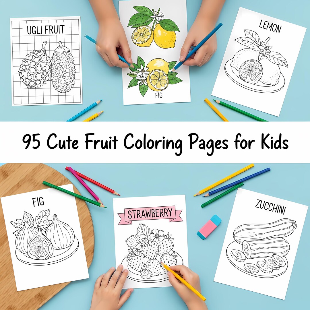 95 Cute Fruit Coloring Pages for Kids – Printable Fruit-themed Coloring ...