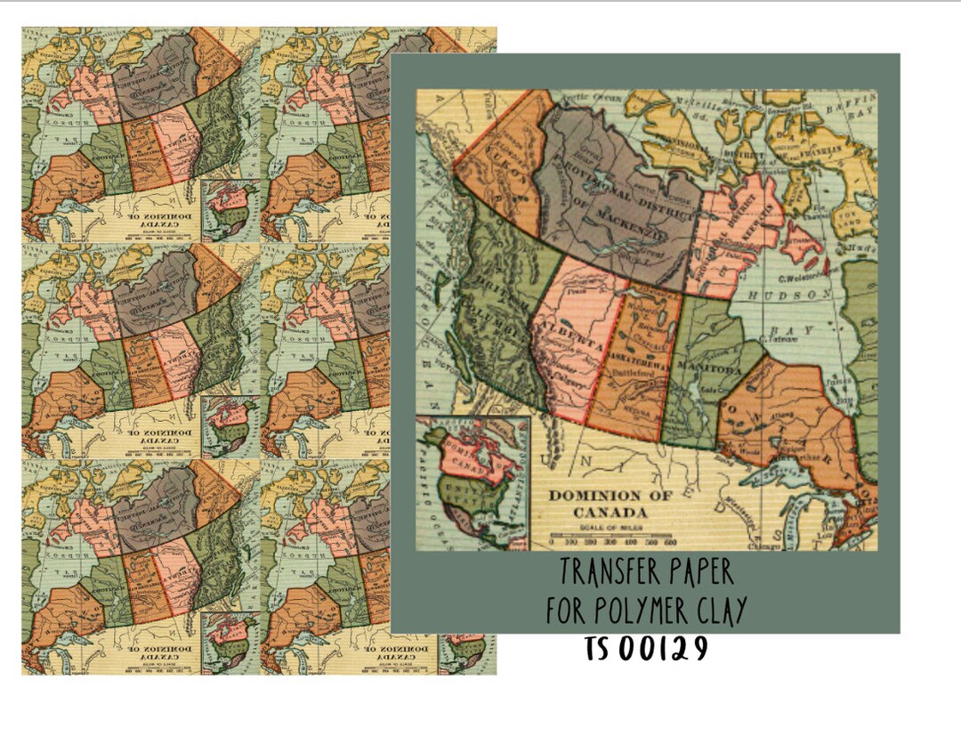 Map Design Transfer Paper for Polymer Clay. TS00129 - Etsy