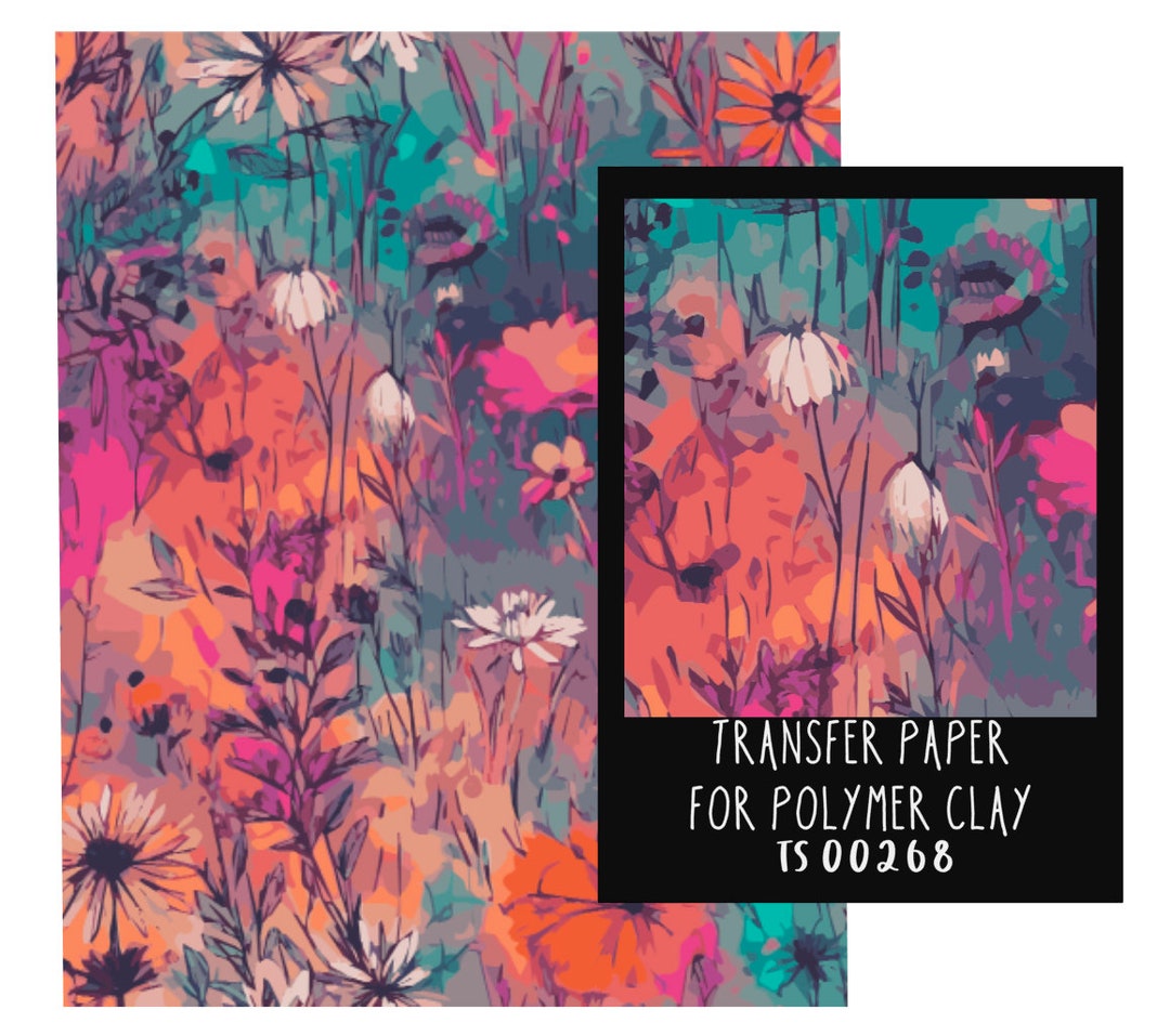 Wildflower Transfer Paper for Polymer Clay. TS00268 - Etsy