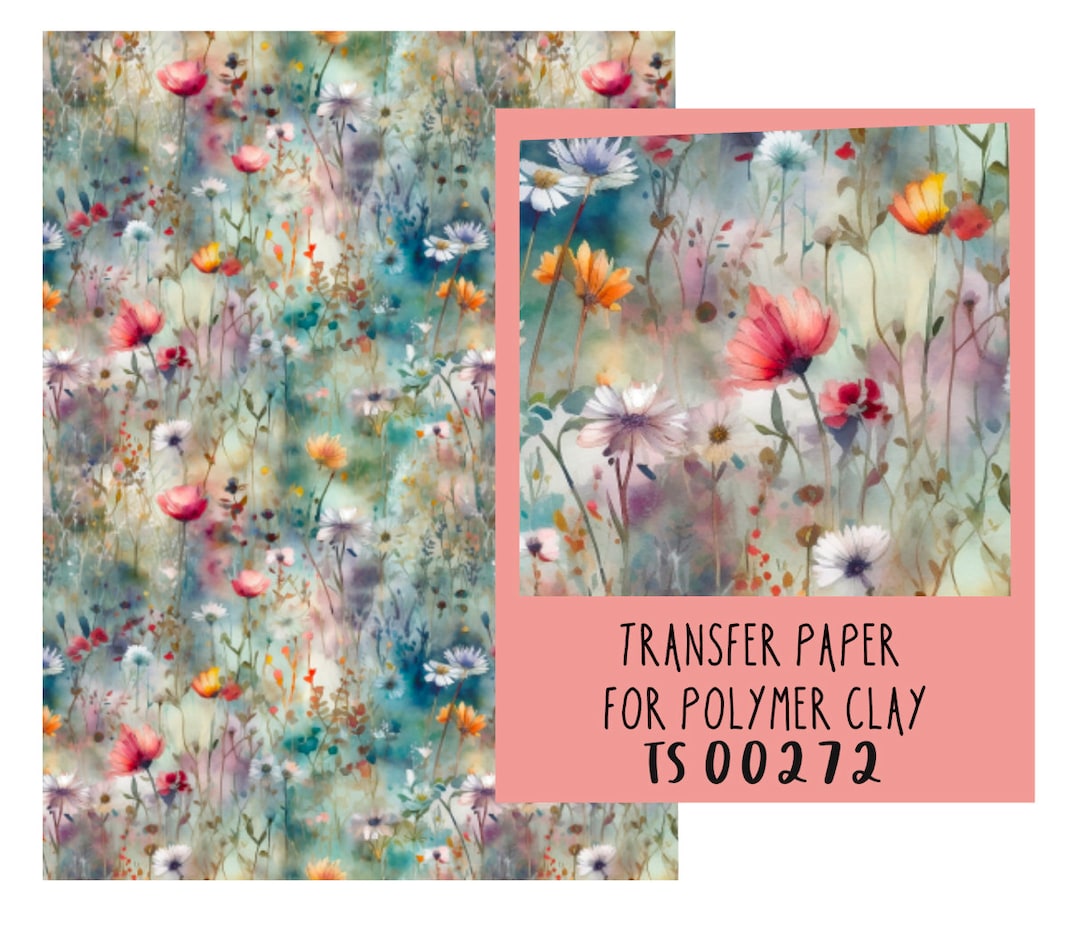 Wildflower Transfer Paper for Polymer Clay. TS00272 - Etsy
