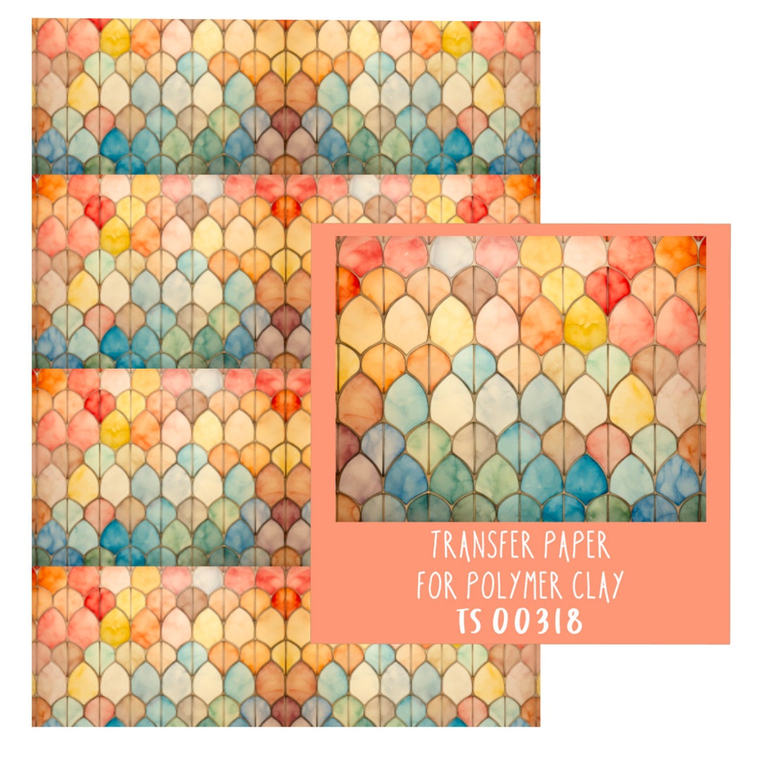 Stained Glass Effect Waterless Transfer Paper for Clay. Immediate ...