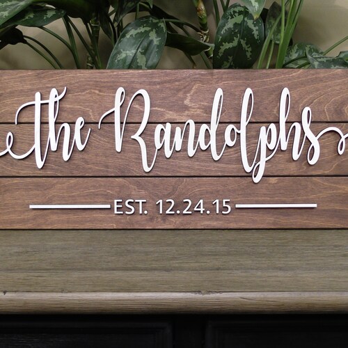 Custom Wood Sign Personalized Wedding Gift Last Name - Etsy
