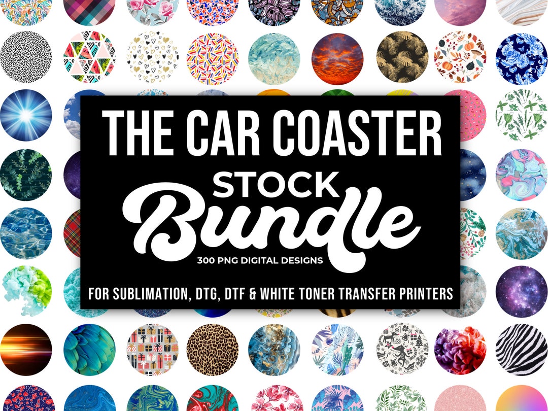 PNG Huge Car Coaster Bundle for Sublimation, DTG, DTF, Transfer ...