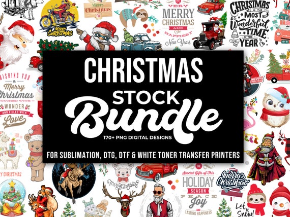 PNG Christmas Winter Stock Design Bundle for Sublimation - Etsy