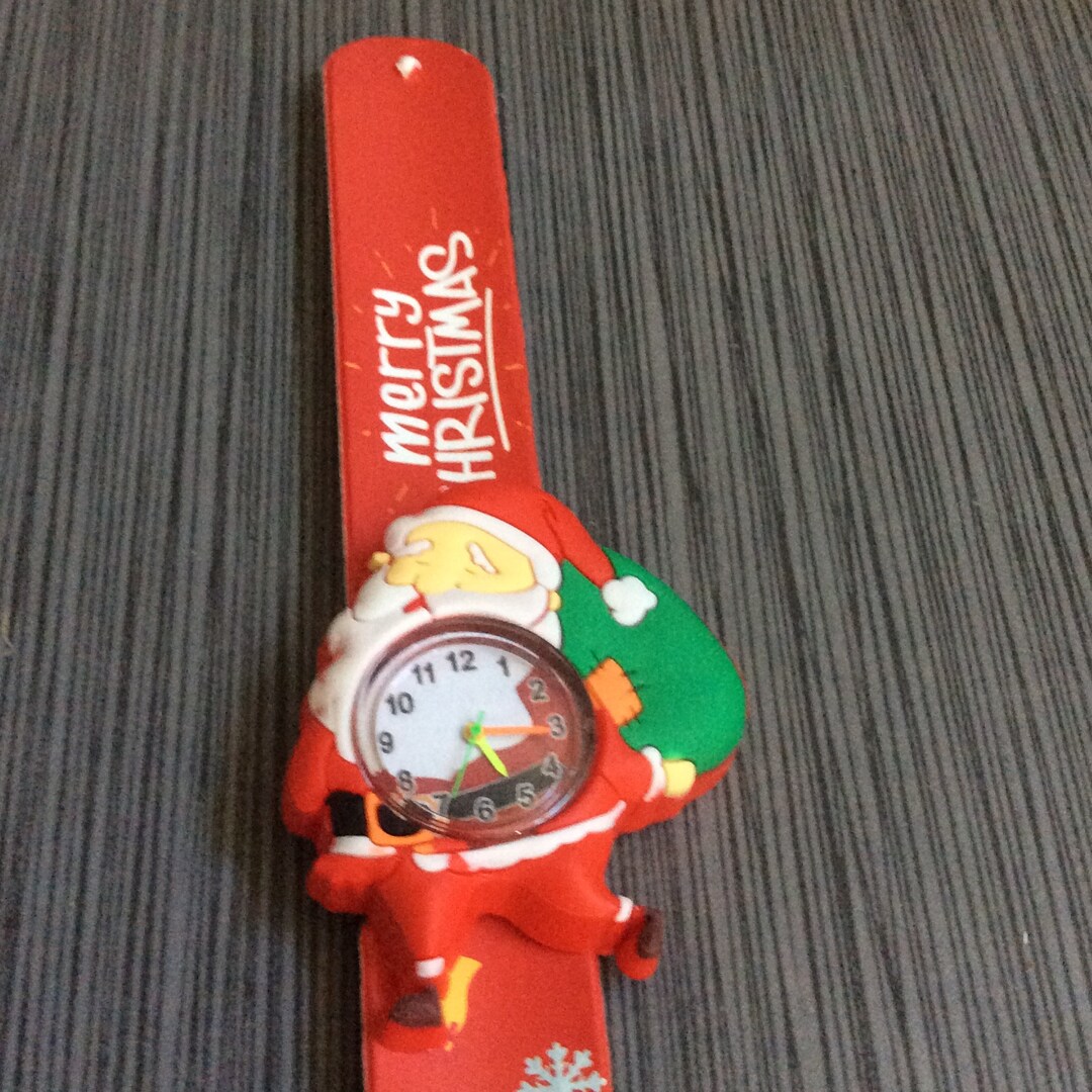 Santa Claus Slap-on Watch Handmade for the Holidays Round Dial Numbered ...
