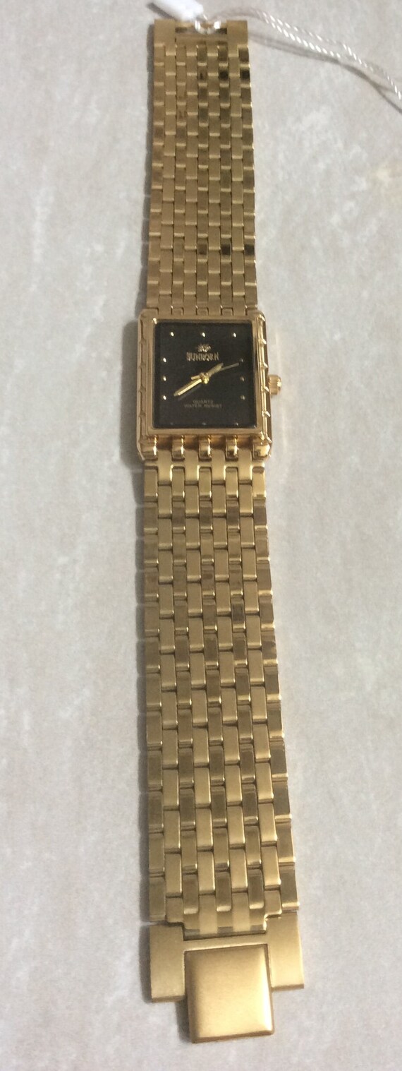 SUNBORN Gold Men's Watch Rectangle Black Dial Gold In… - Gem