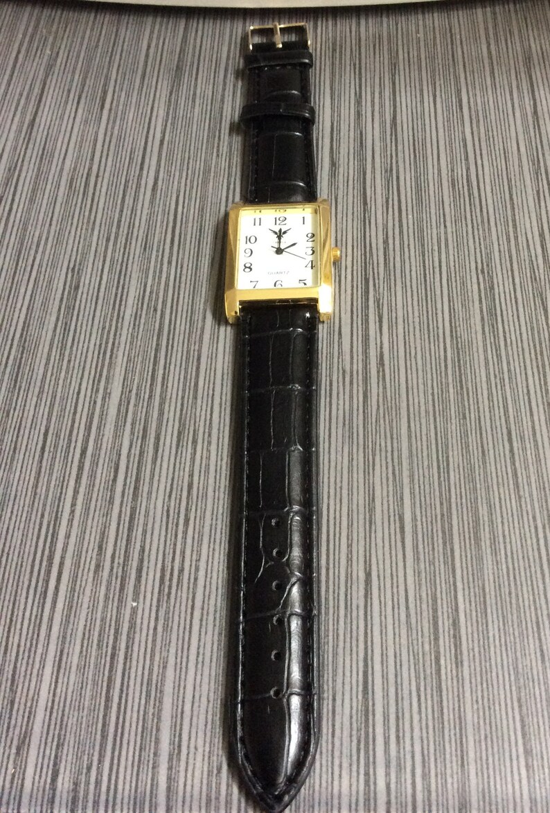 Rectangle Gold Men's Watch Rectangle White Dial Arabic - Etsy