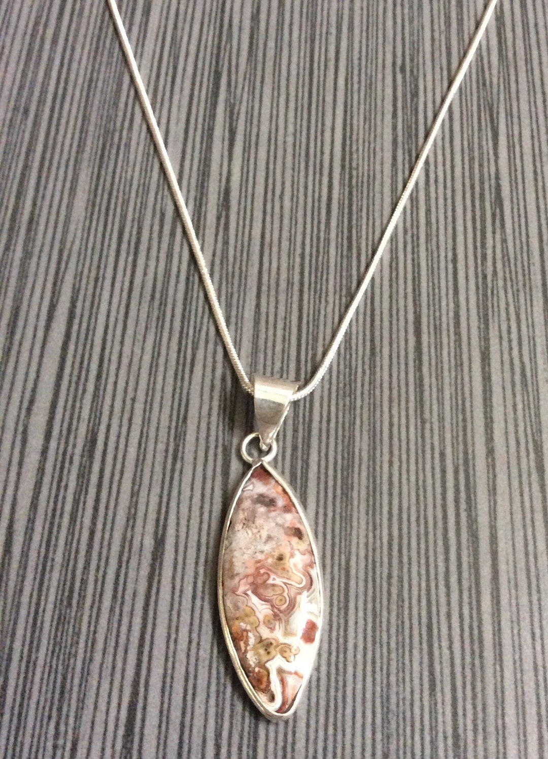 Women's Silver Necklace With Unique Gemstone Pendant Handmade New Ready ...