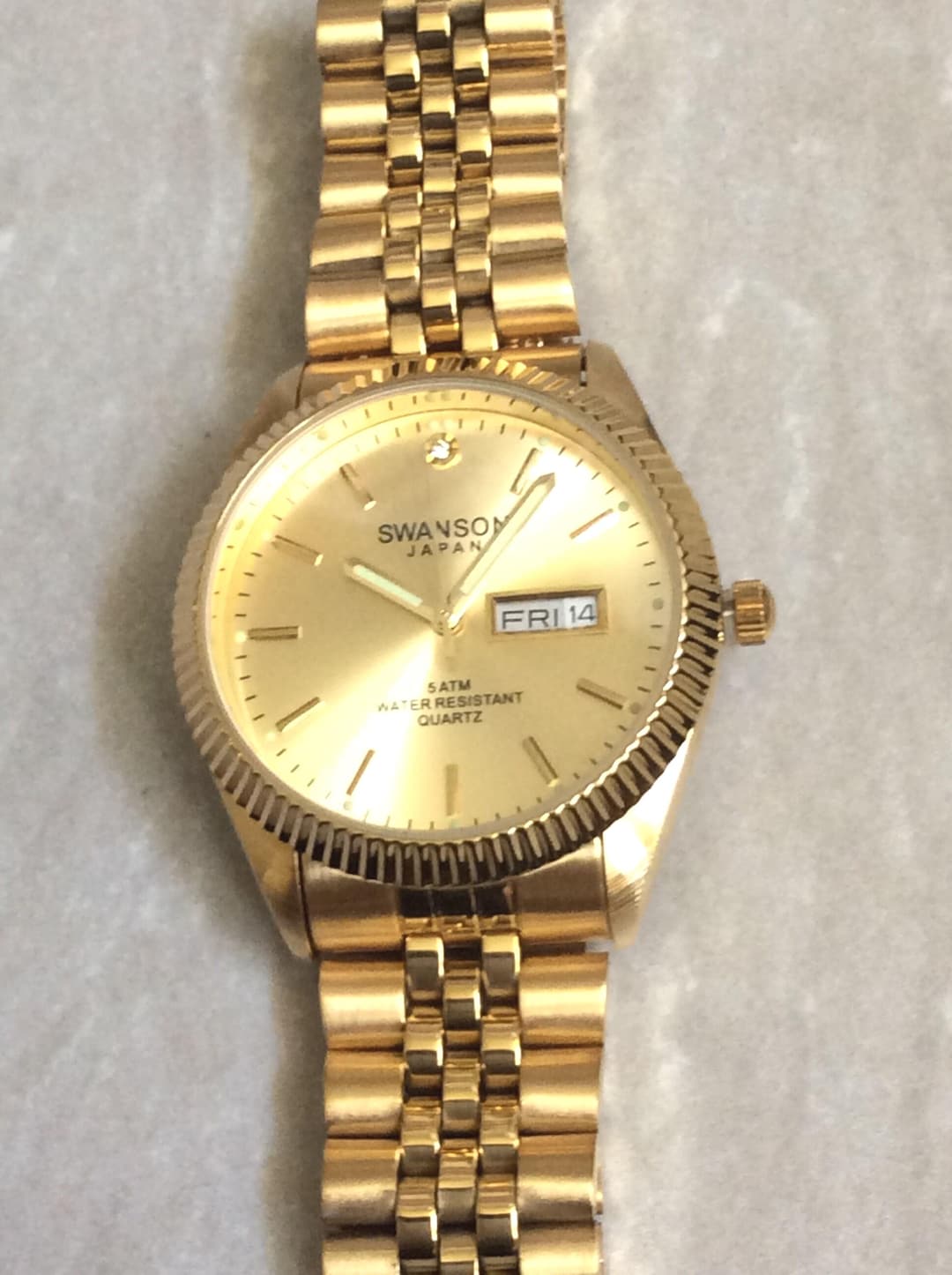 Swanson Men's Vintage Gold Watch, Day-date, Stainless Steel - Etsy