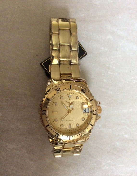 Geneva Womens Automatic Gold Watch Gold Date Dial on … - Gem