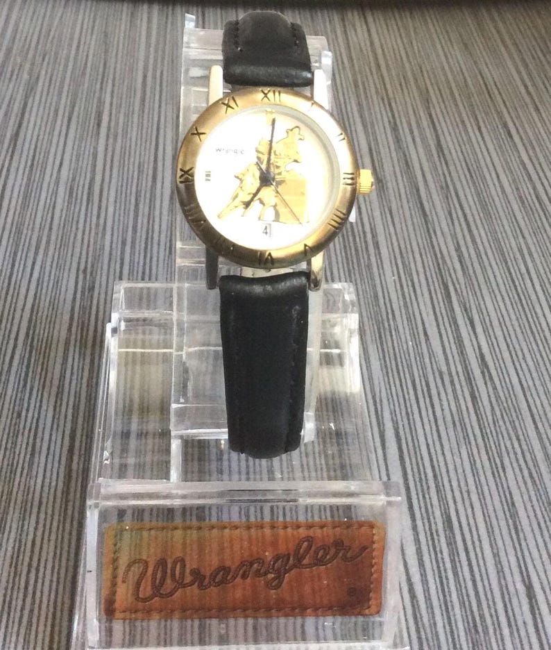 WRANGLER Western Collection Women's Watch Horse & Cowboy on Dial White ...