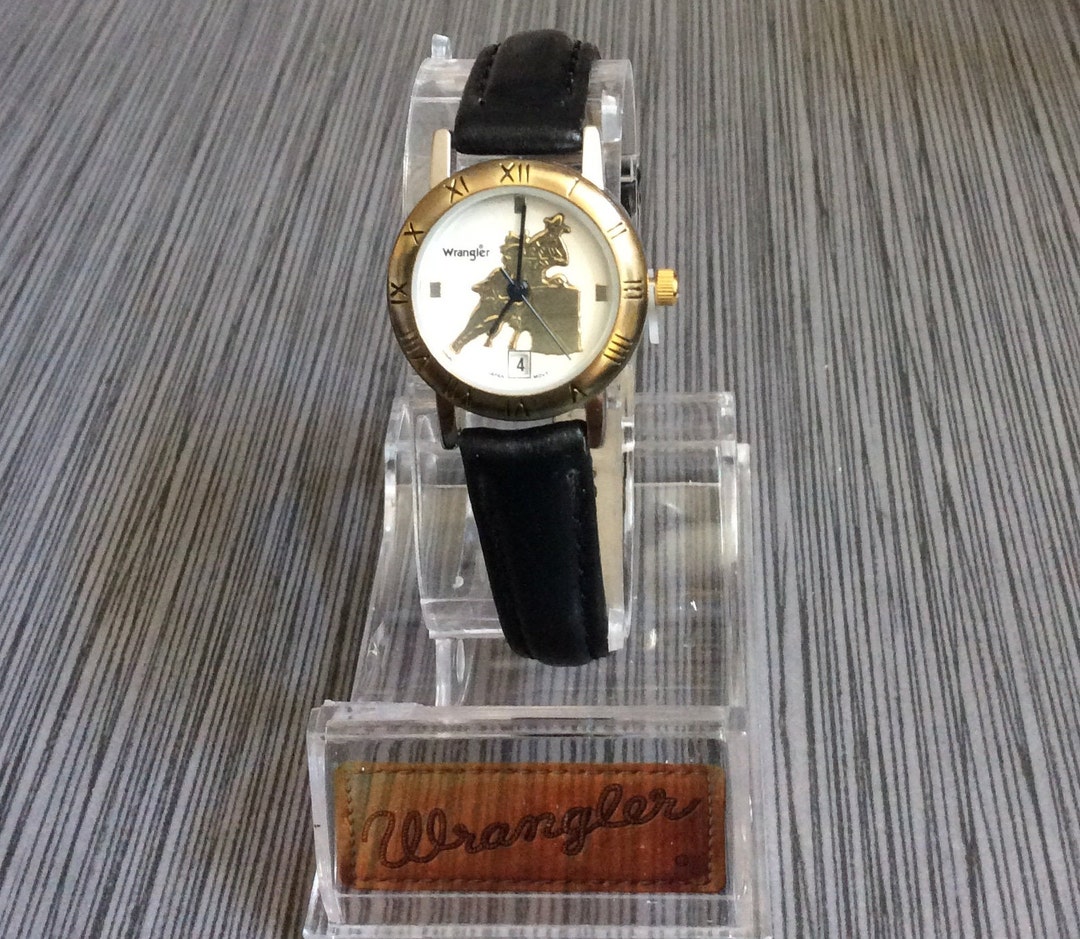 WRANGLER Western Collection Women's Watch Horse & Cowboy on Dial White ...
