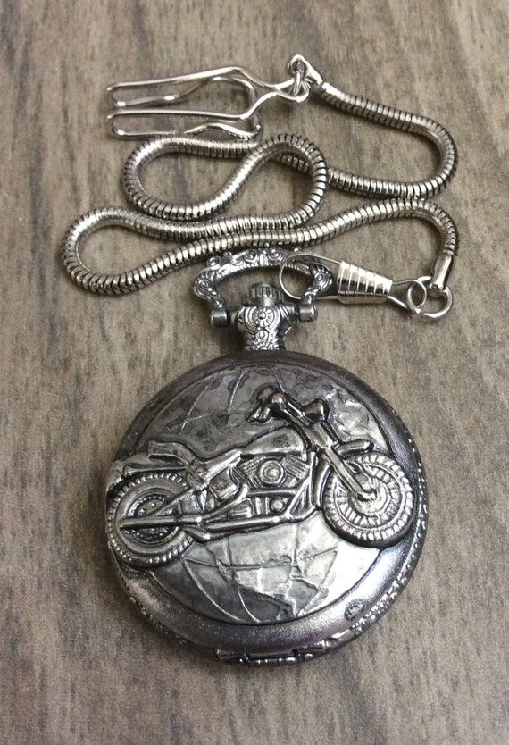 Pocket Watch Round White Dial Black Numbered Hours on… - Gem