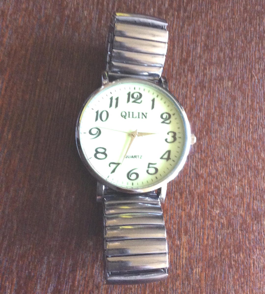 QILIN Men's Watch Round Glow in the Dark Dial Black Numbered Hours on ...