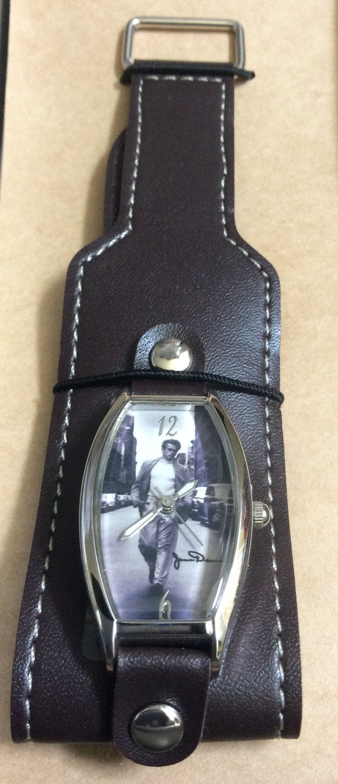 James Dean 50th Anniversary Women's Watch Rectangle Black & White Dial ...