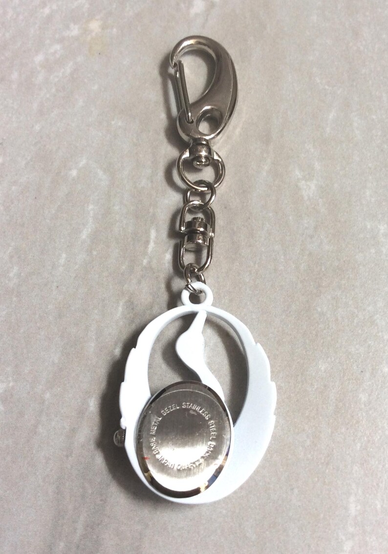 White Swan Watch / Clock Clip-on Keychain Backpack Belt New Unused ...