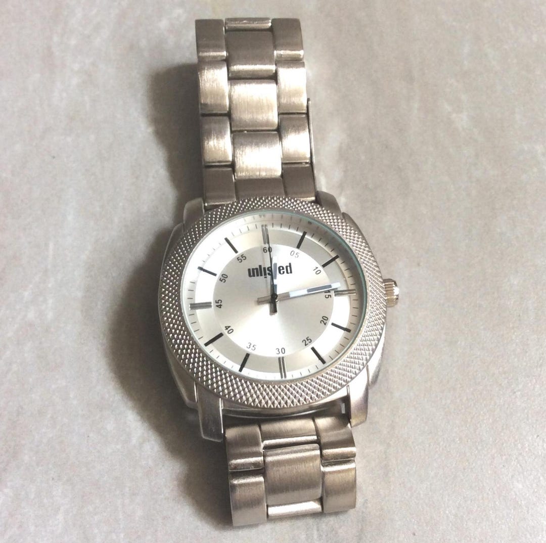 Kenneth Cole Unlisted Silver Men's Watch Round Silver Dial Index Hours ...