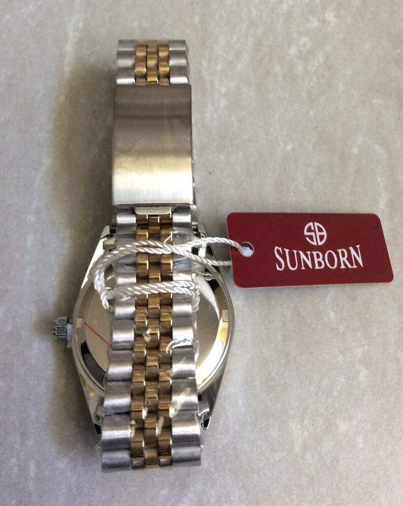 SUNBORN Men's Watch Round Glow in Dark Dial Displaying 12/24 Hours All ...