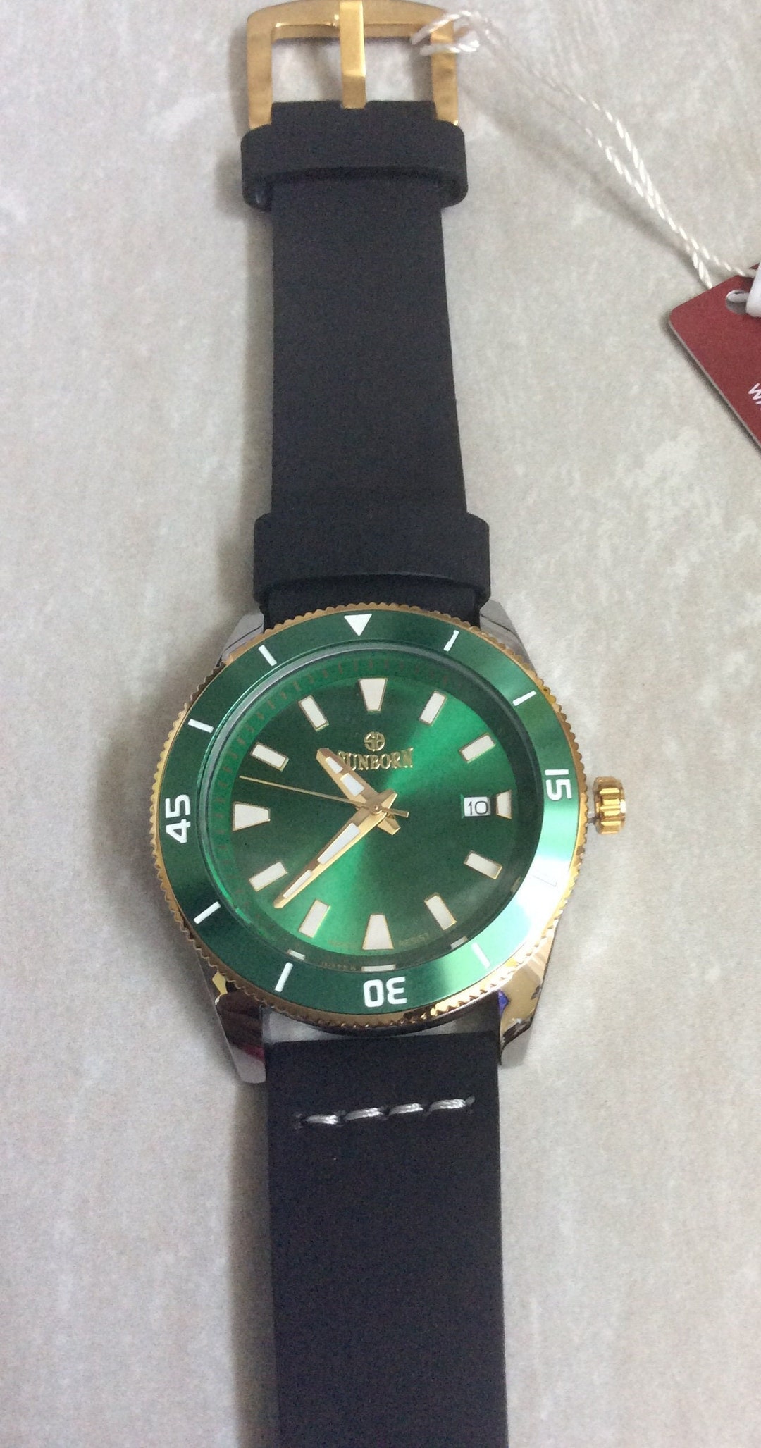 SUNBORN Men's Watch Having a Round Green Dial & Seconds Meter Unique ...