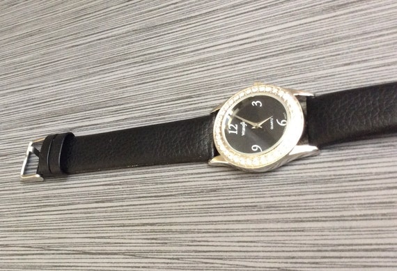 Wrangler Crystal Sparkling Watch Round Black Dial on Black | Etsy