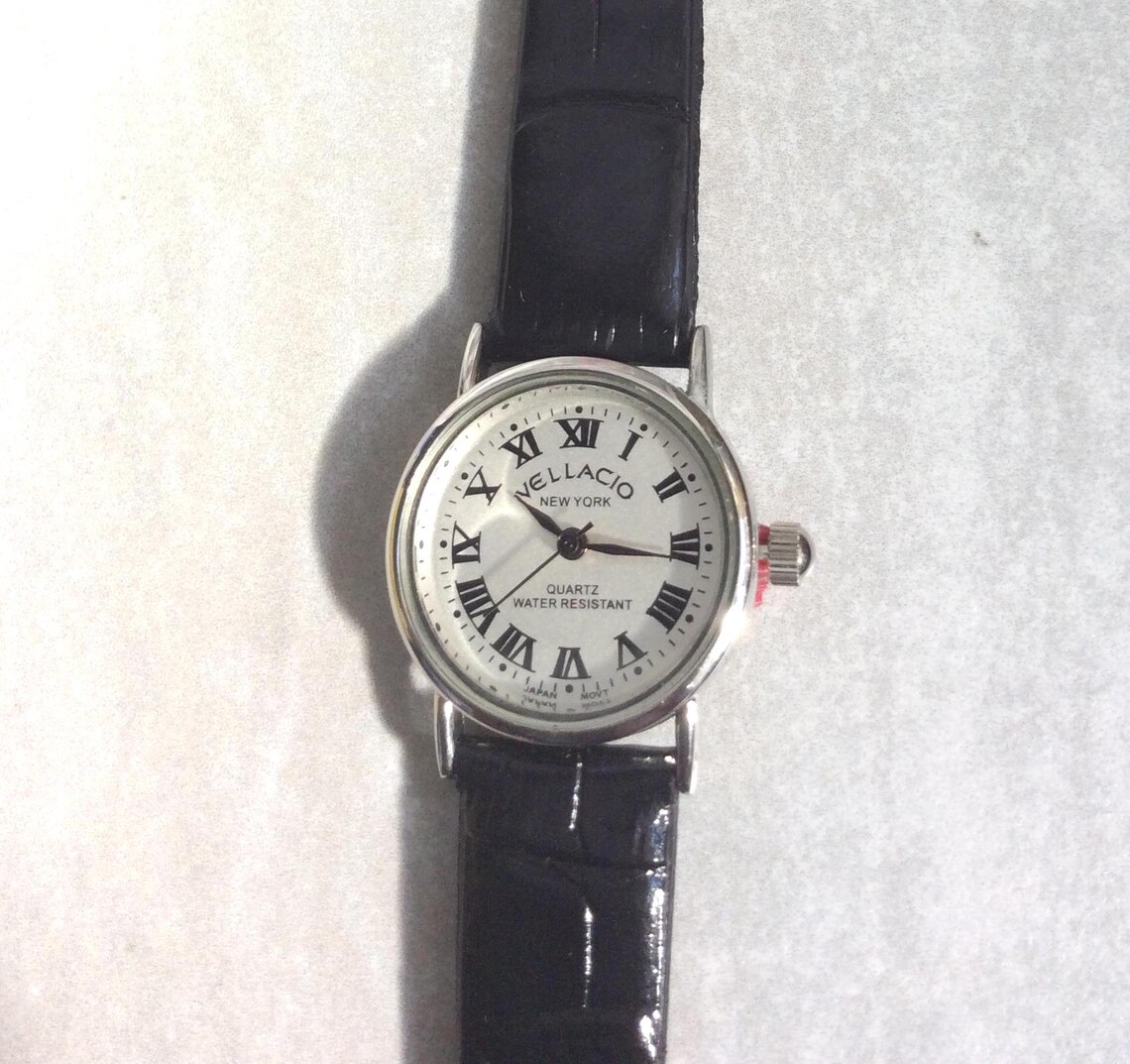 VELLACIO Silver Women's Watch Round Silver Dial Roman Numeral Hours on ...